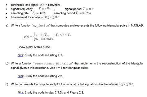 solved use the triangular pulse to reconstruct the signal