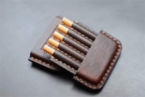 Small Cigarette Case Mens Tobacco Box Stitched Cigar Etsy