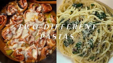 🍝 기본 파스타에 질려서 시도한 2가지 파스타 🍋 레몬 파슬리 파스타 🍆 가지 애호박 롤라티니 자취요리 Youtube