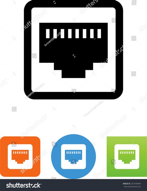Ethernet Port Icon Stock Vector Royalty Free 257434849 Shutterstock