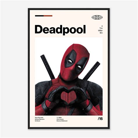 Deadpool Poster Tim Miler Retro Movie Print Citiesbox