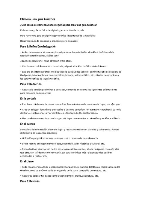Guia Turistica Esto Habla De La Elaboración De Una Guía Turística