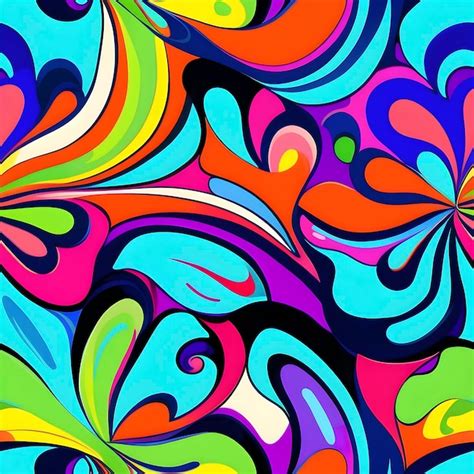 Seamless Floral Pattern With A Psychedelic Twist Premium Ai Generated Psd