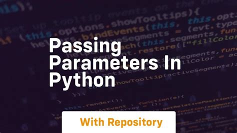 Passing Parameters In Python Youtube