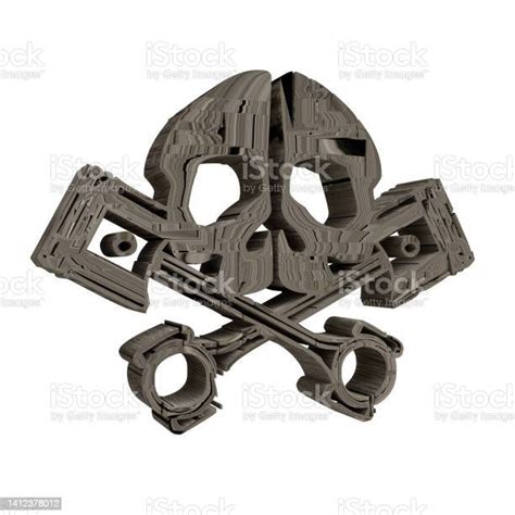 클리핑 경로가 있는 흰색 배경에 격리된 3d 그림 두개골 기호입니다 3차원 형태에 대한 스톡 사진 및 기타 이미지 3차원 형태 개념 개념과 주제 Istock