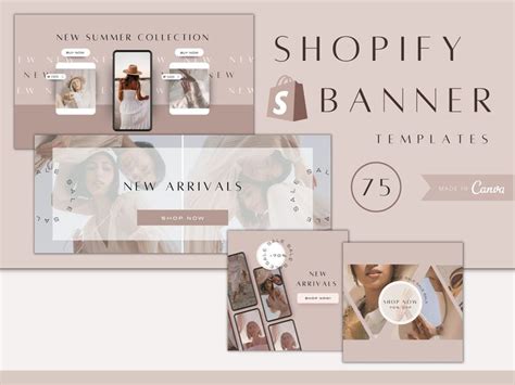 Shopify Banner Design Shopify Banner Template Canva Shopify Website Template Theme Shopify