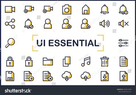 Ui Essential Icon Set Contain Such Stock Vector Royalty Free