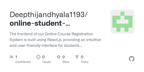GitHub Deepthijandhyala Online Student Registration System Front End The Frontend Of Our