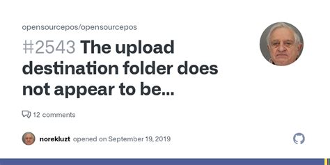 The Upload Destination Folder Does Not Appear To Be Writable · Issue