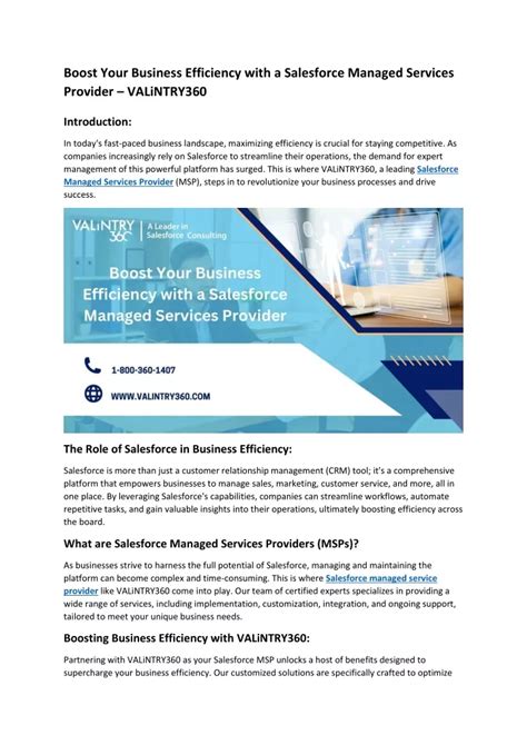 Ppt Boost Your Business Efficiency With A Salesforce Managed Services