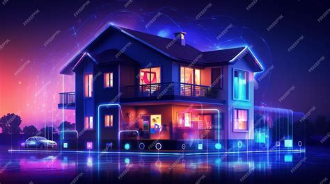 Premium Ai Image Smart Home Technology Of Interface With 3d Plan Building Security System