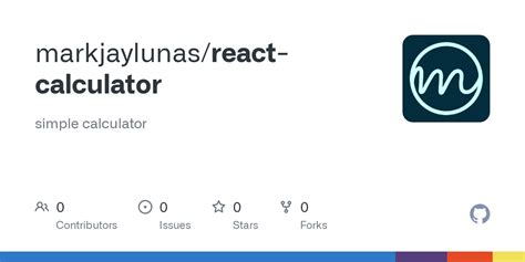 GitHub Markjaylunas React Calculator Simple Calculator