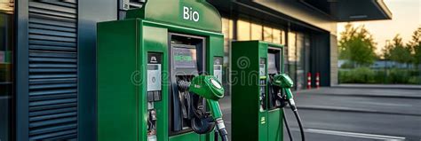 Green Biofuel Pumps At A Gas Station Stock Illustration Illustration