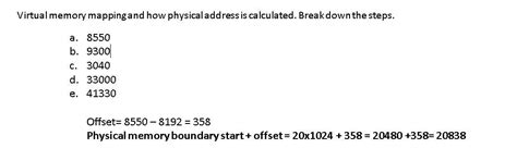 Solved Virtual Memory Mapping And How Physical Address Is Chegg