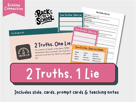 Two Truths And A Lie Activity Pack Teaching Resources