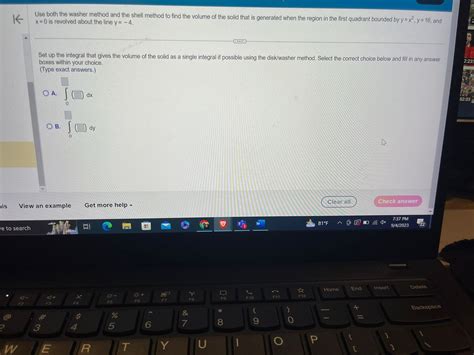 solved use both the washer method and the shell method to