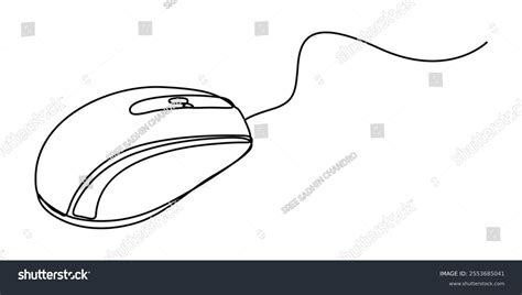 Continuous Single Line Drawing Computer Mouse Stock Vector Royalty Free 2553685041 Shutterstock