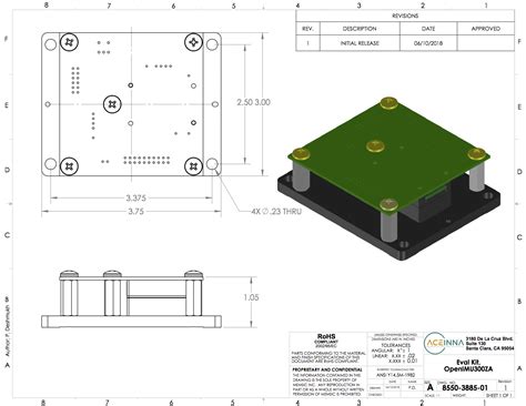 OpenIMU330BI EVK Mechanical Drawing Aceinna OpenIMU Developer Manual