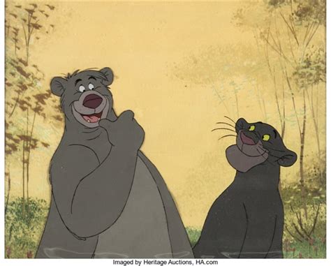 The Jungle Book Baloo And Bagheera Production Cel Setup Walt Disney