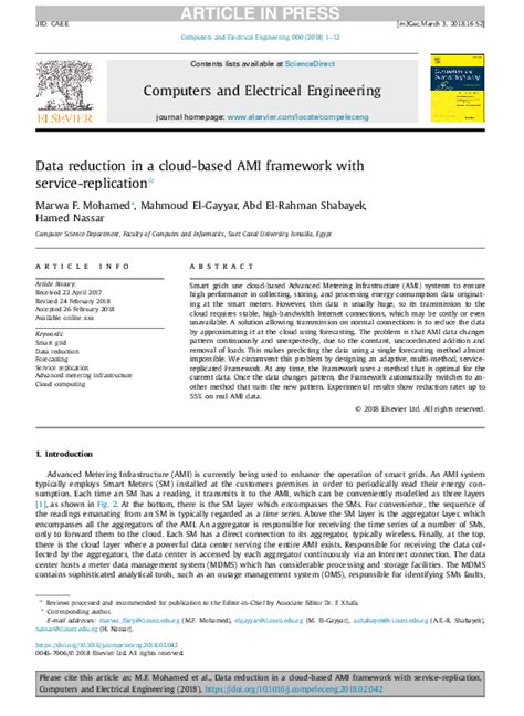 Pdf Adaptive Forecasting For Data Reduction In Cloud Ami Systems