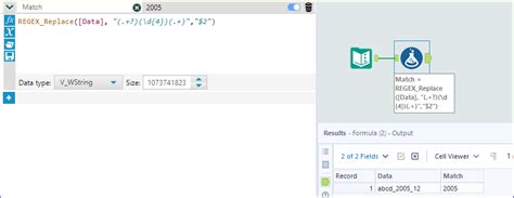 Solved Regex Replace To Return The Match Instead Of Repla Alteryx Community