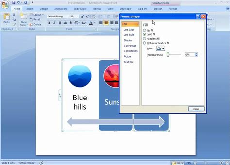 Office 2007 Demo Make A Shape Invisible In Your Smartart Graphic Youtube