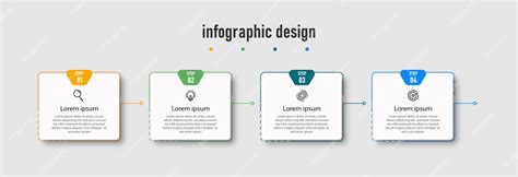 4단계 옵션이 있는 비즈니스 인포그래픽 템플릿 타임라인을 워크플로 다이어그램에 사용할 수 있습니다 프리미엄 벡터