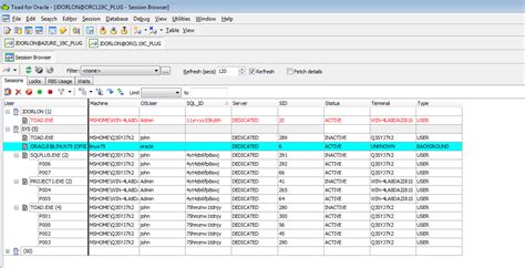 Toad 133 Session Browser Does Not Work Properly On Rac Toad For