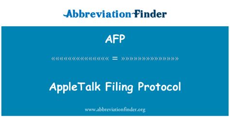Definition Afp Appletalk Filing Protocol Appletalk Filing Protocol