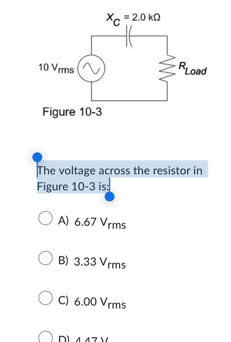 Solved Figure 10 3the Voltage Across The Resistor In Figure