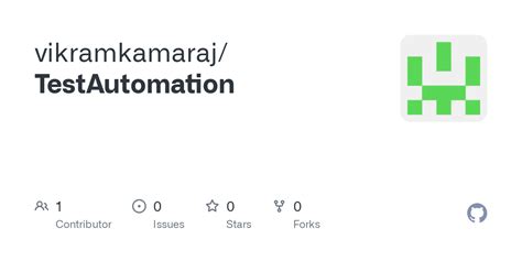 Github Vikramkamarajtestautomation
