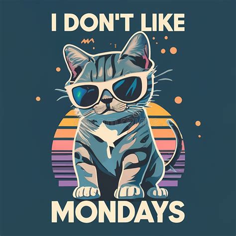 I Dont Like Mondays A Cat Wearing Sunglasses And A Sunset Stock