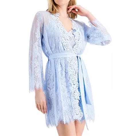 Sheer Chiffon Lace Robe Plus Size Blue Q Artofit