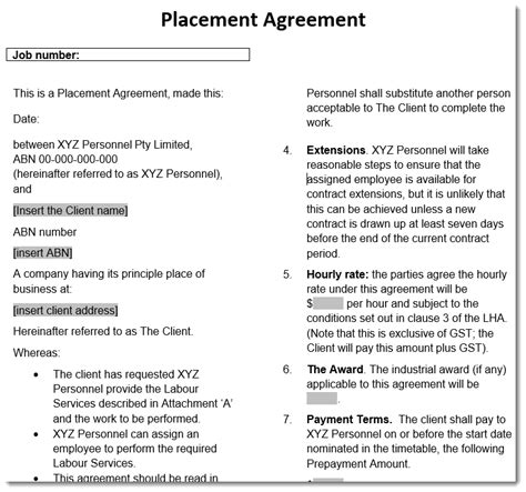 Labour Hire Agreement Template Australia Pdf Template
