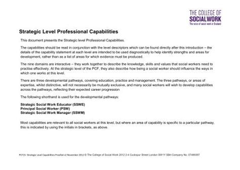 Pcf Capabilities Strategic Level The College Of Social Work