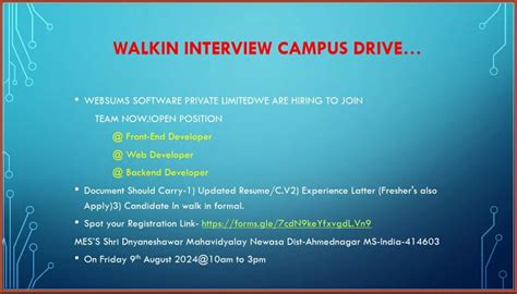 Sanjay Shinde On Linkedin Jobs Campusdrive Placement Walkininterviw Sdm Hiring