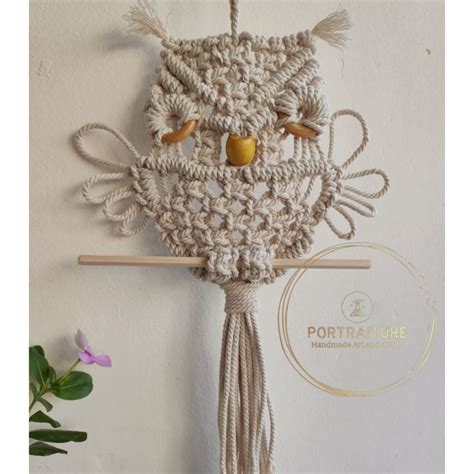 Macrame Owl Wall Hanging Bd