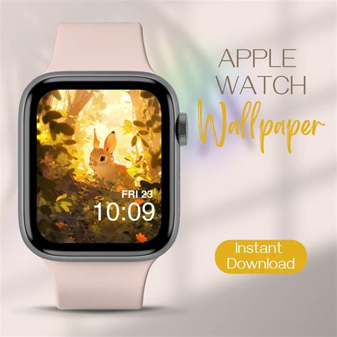 Cute Apple Watch Face Rabbit Smartwatch Wallpaper Whimsical Apple Watch Wallpaper Apple Watch