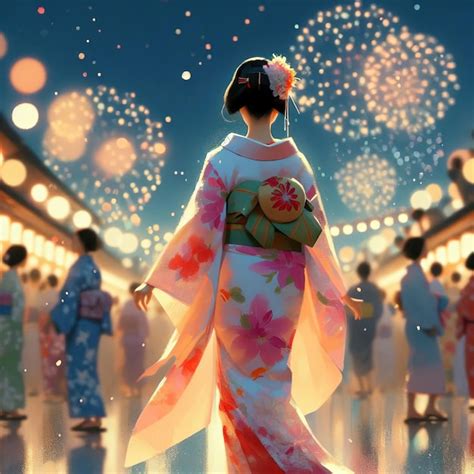 Premium Photo Japanese Woman In Kimono Dress With Generative Ai