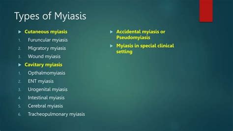 Myiasis In Ear Nose Throat And Hns Pptx