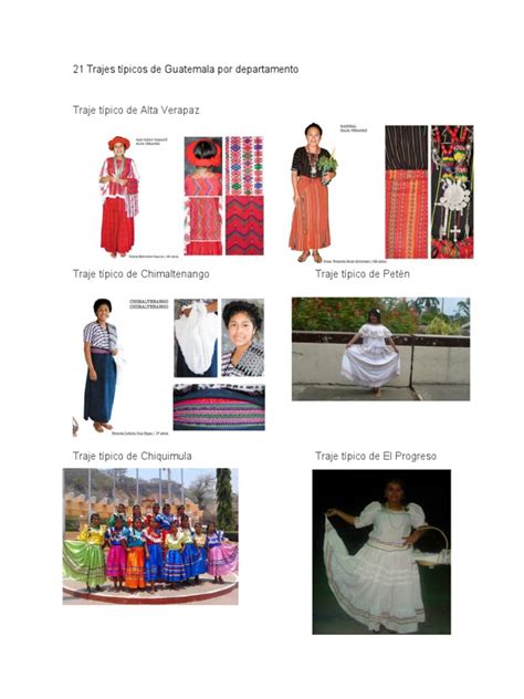 21 Trajes Típicos De Guatemala Por Departamento Pdf