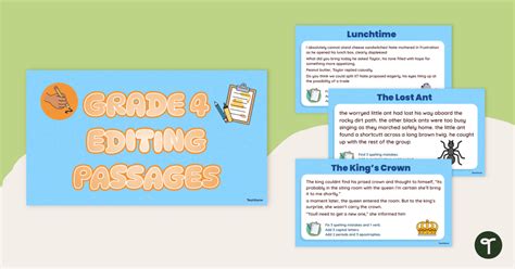 4th Grade Revising And Editing Passages Teach Starter