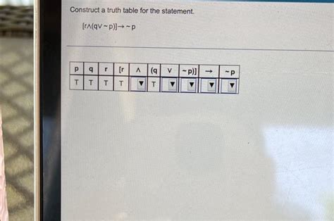 Solved Construct A Truth Table For The Statement Chegg Com