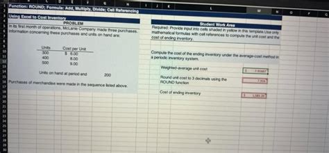Solved 1 Function Round Formula Add Multiply Divide