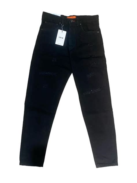 شلوار مام فیت Goozal مشکی 9 زاپ دار کد 2034