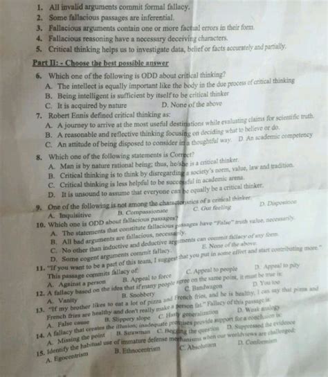 1 All Invalid Arguments Commit Formal Fallacy 2 Some Fallacious Passages Are Inferential 3