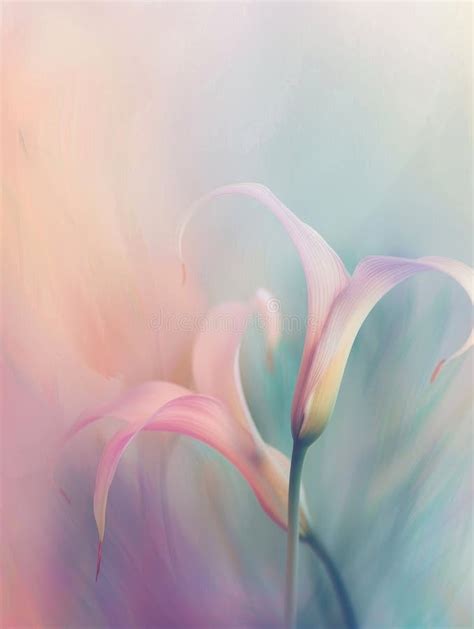 Translucent Lilies In Soft Pastel Watercolors Stock Image Image Of