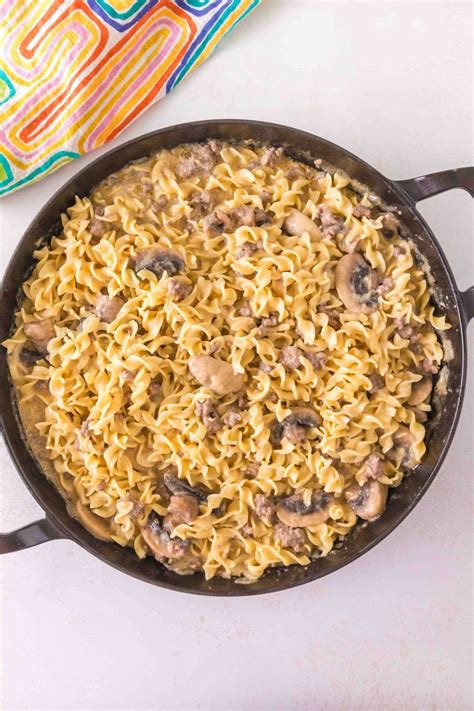 One Pot Ground Beef Stroganoff Casserole Back To My Southern Roots