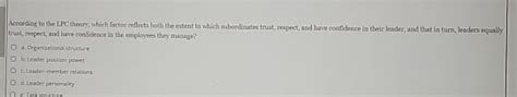 Solved Acoording To The Lpc Theory Which Factor Reflects Both The Extent 1 Answer