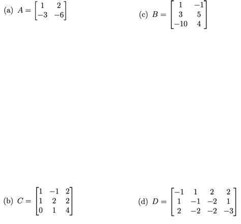 solved 4 describe the column space row space null space